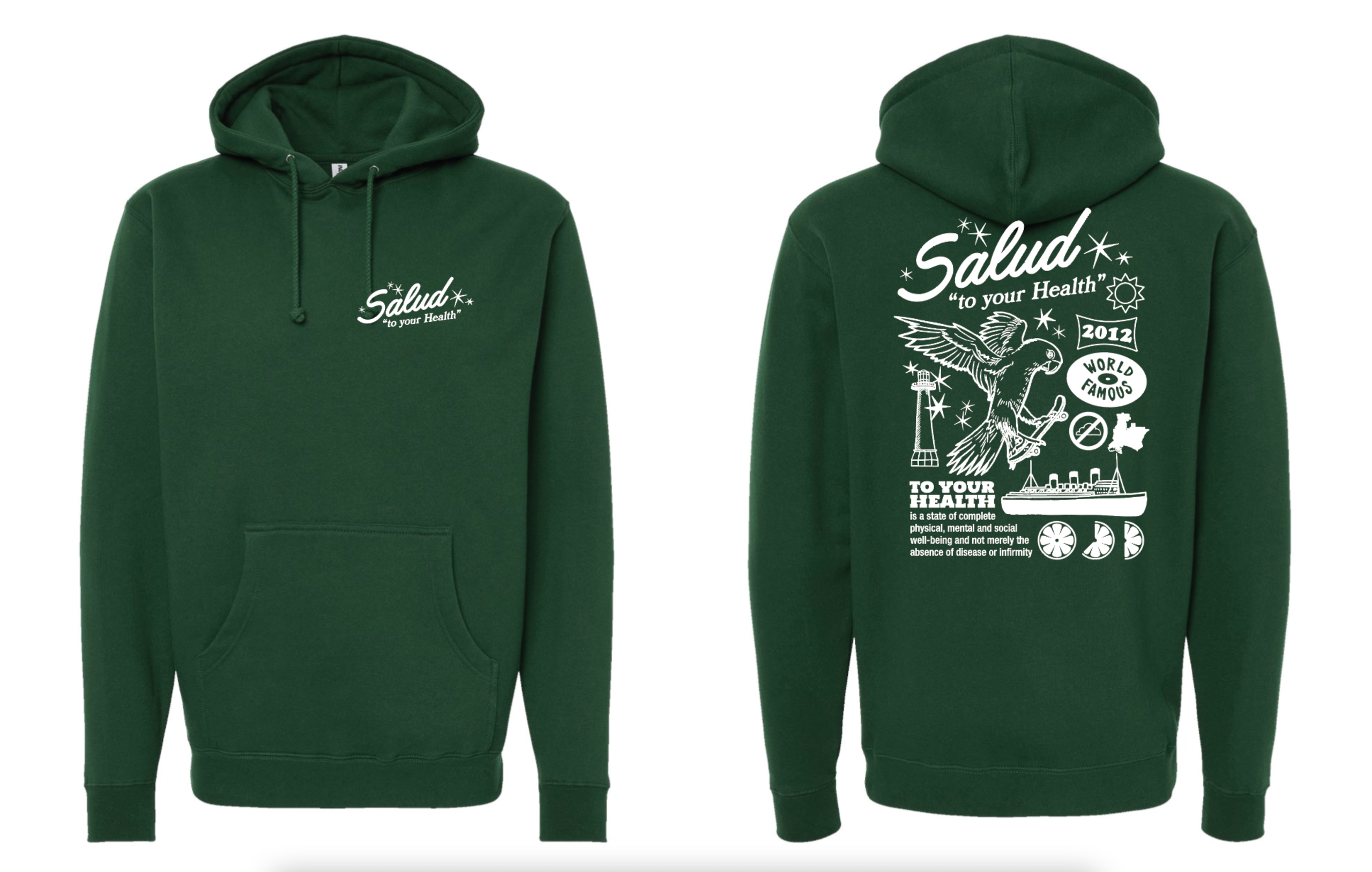 GREEN SALUD World Famous Hoodie Hunter Green | Salud Juice
